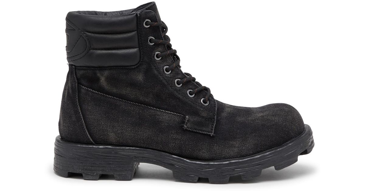DIESEL D-Hammer-Combat Boots in Black for Men | Lyst