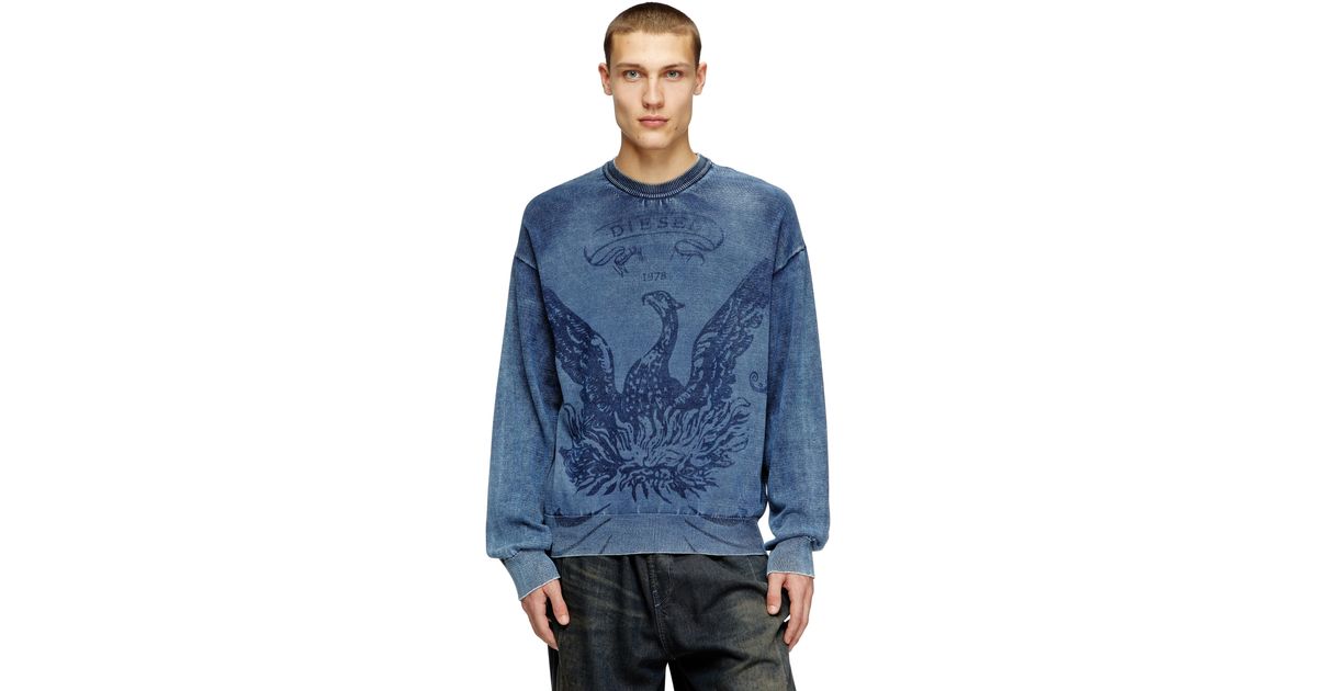 DIESEL Jumper With Phoenix Logo in Blue for Men | Lyst UK