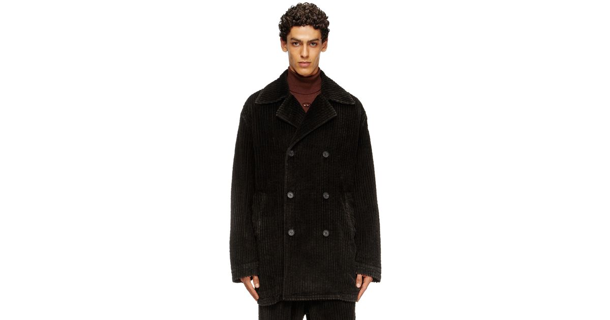 DIESEL Pea Coat in Black for Men | Lyst