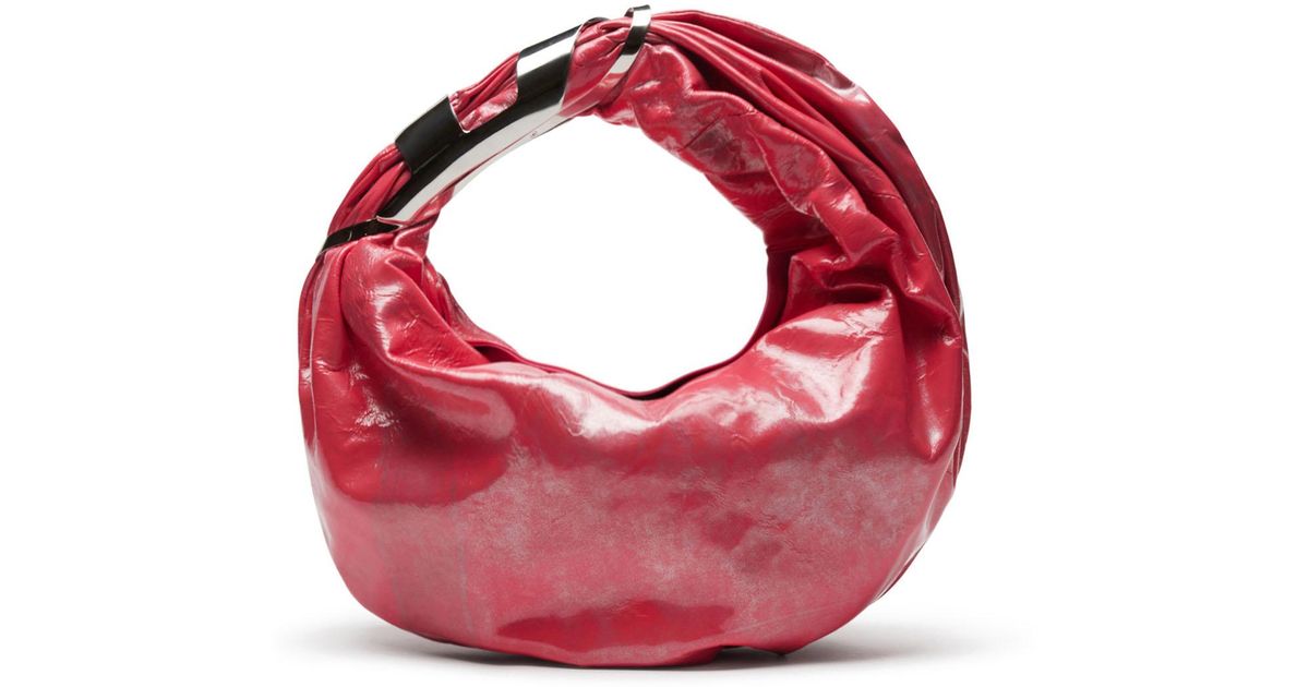 DIESEL Grab-d S-hobo Bag In Metallic Leather in Pink | Lyst