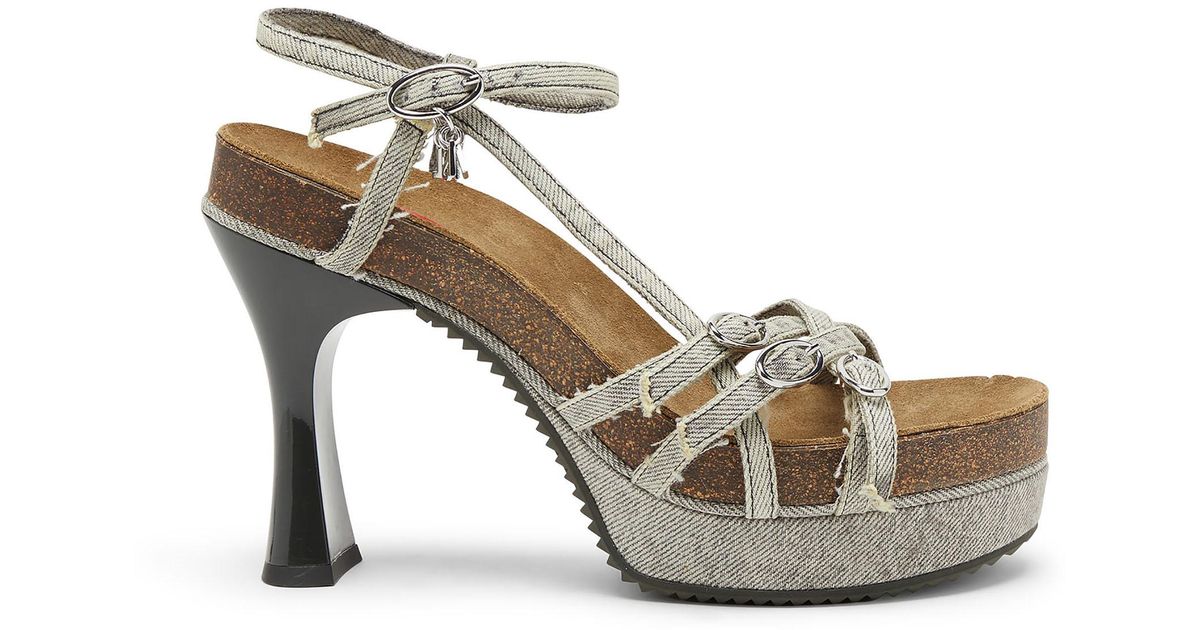 DIESEL D-Woodstock-Strappy Platform Sandals in White | Lyst