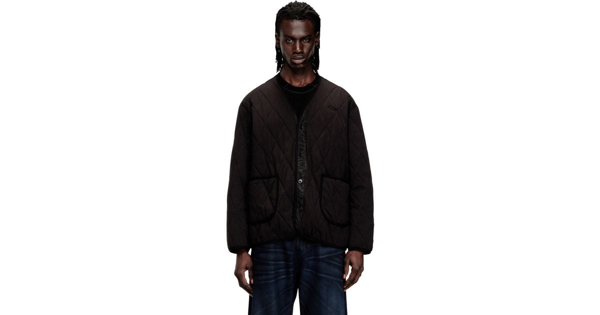 DIESEL Quilted Liner-Style Jacket in Black for Men | Lyst UK