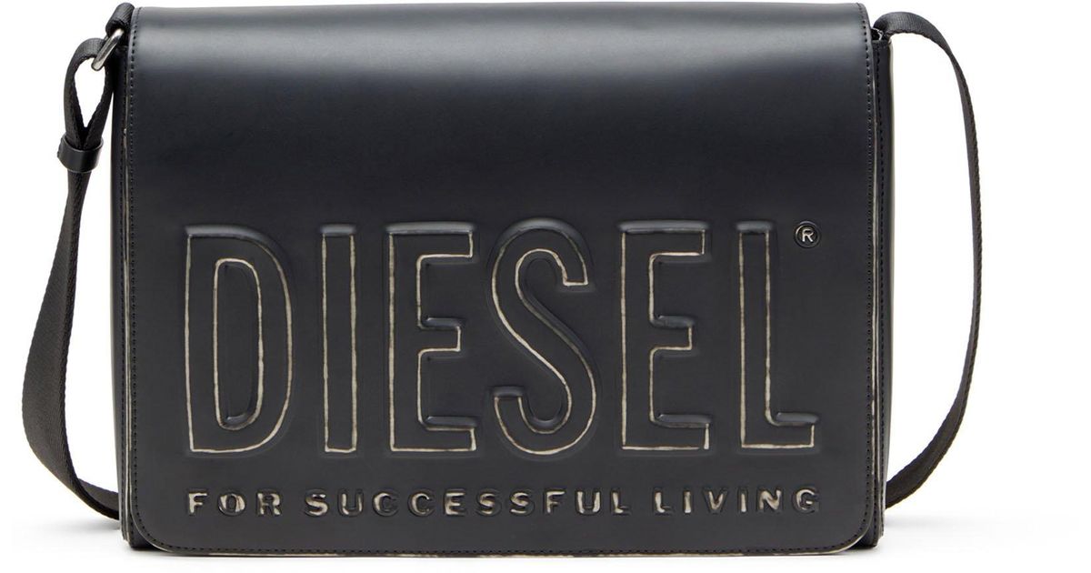 DIESEL Dsl 3d-messenger Bag In Brushed Pu in Black for Men | Lyst