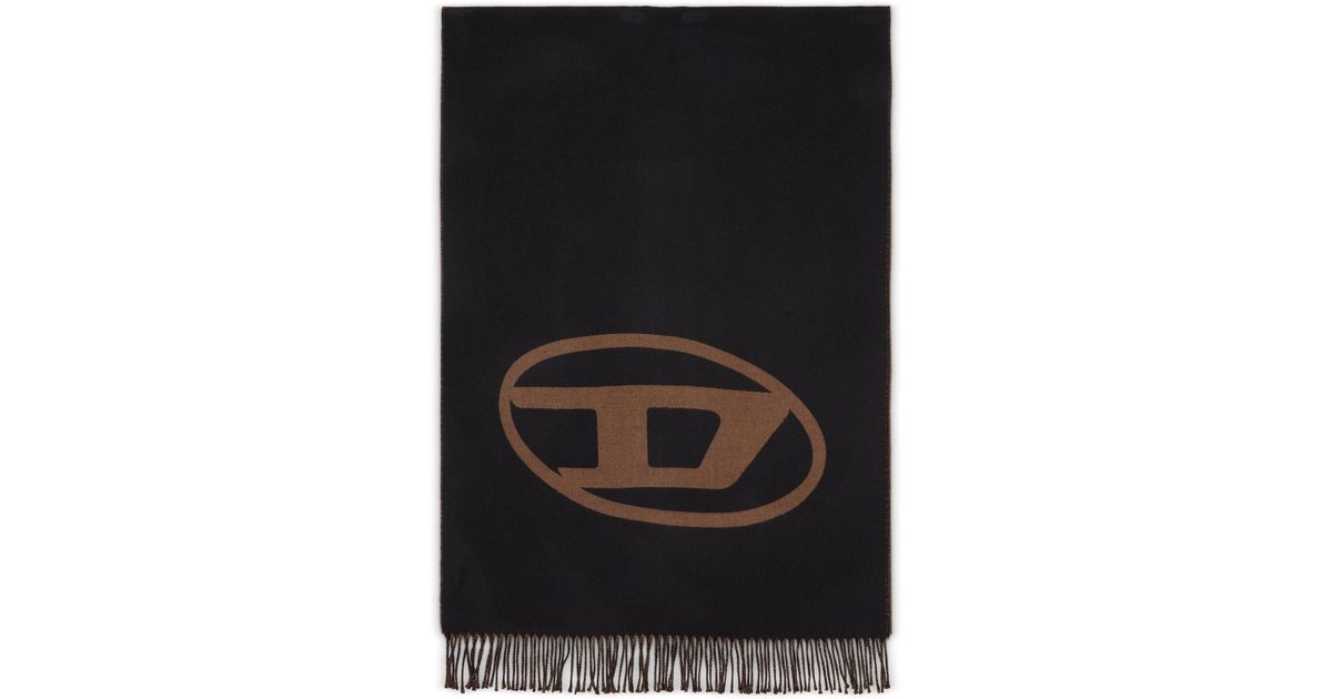 DIESEL Reversible Two Tone Wool Scarf in Black for Men | Lyst UK