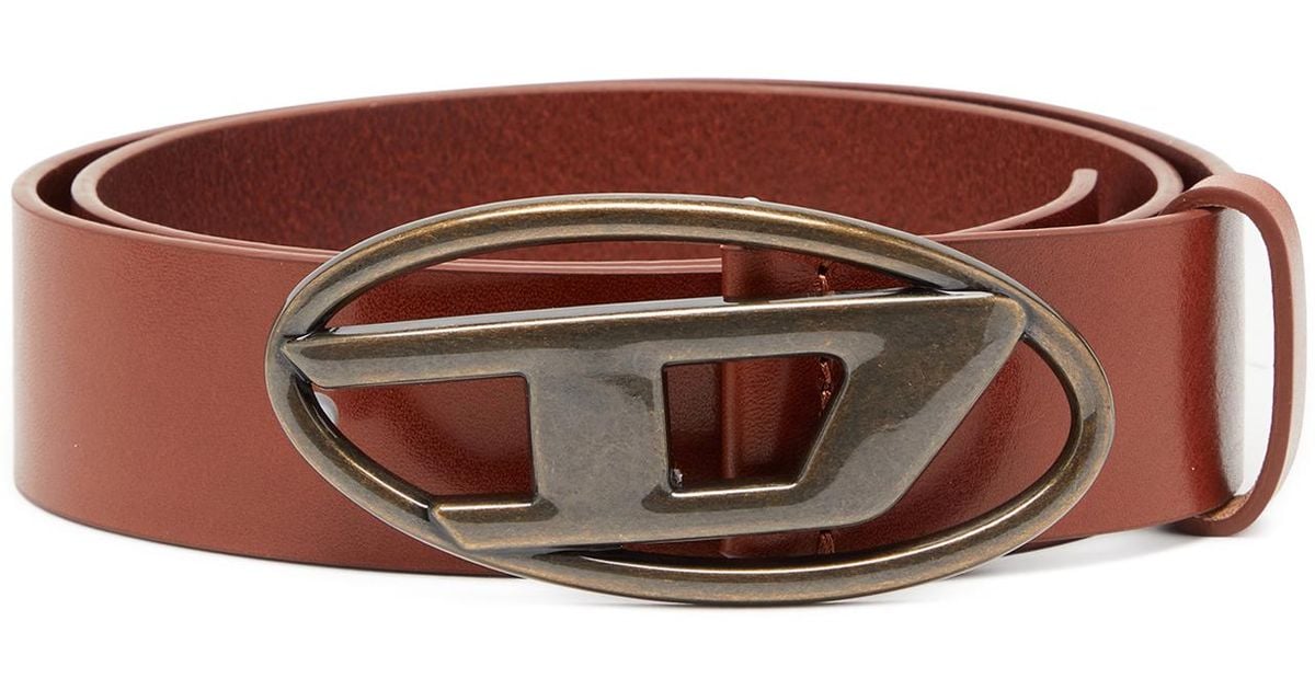 DIESEL 3.9Cm Leather Belt With D Buckle in Brown for Men | Lyst UK
