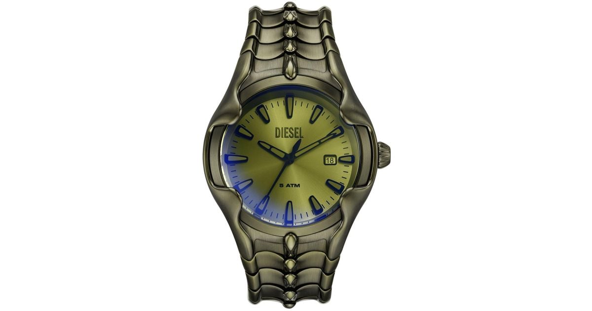 DIESEL Vert Three-Hand Date Stainless Steel Watch in Green for Men | Lyst