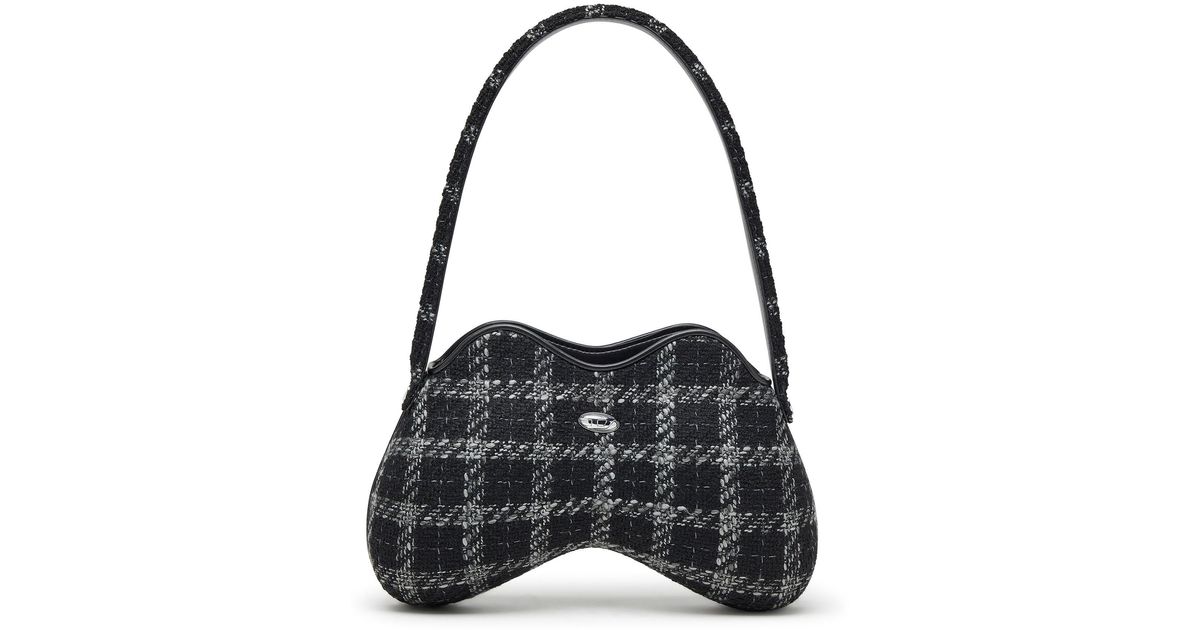 DIESEL Double-D-Shoulder Bag With Houndstooth Motif in Black | Lyst UK