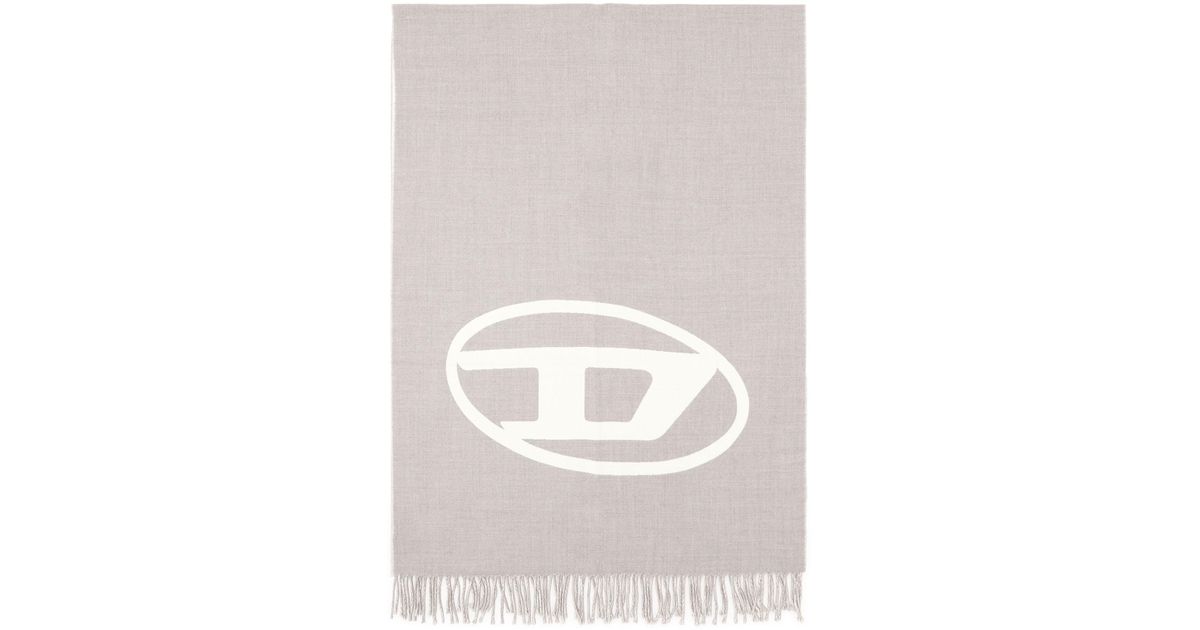 DIESEL Reversible Two Tone Wool Scarf in White for Men | Lyst UK