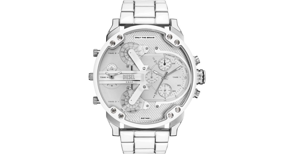 DIESEL Mr. Daddy 2.0 And Stainless Steel Watch in Gray for Men | Lyst