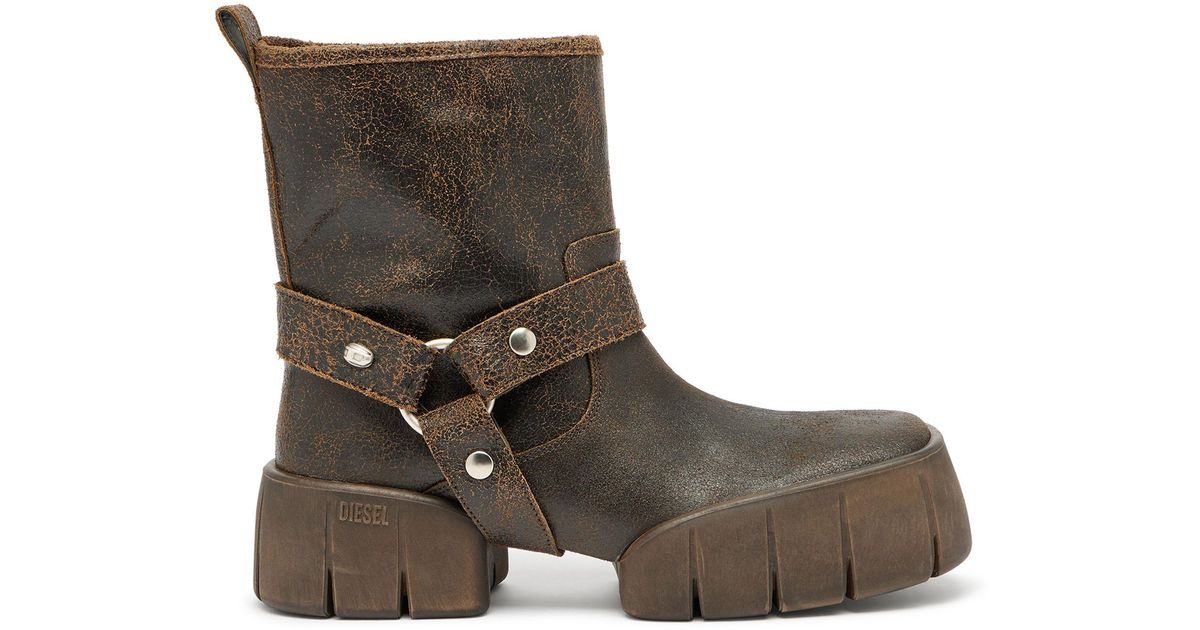 DIESEL D-Tex-Biker Boot in Brown for Men | Lyst UK