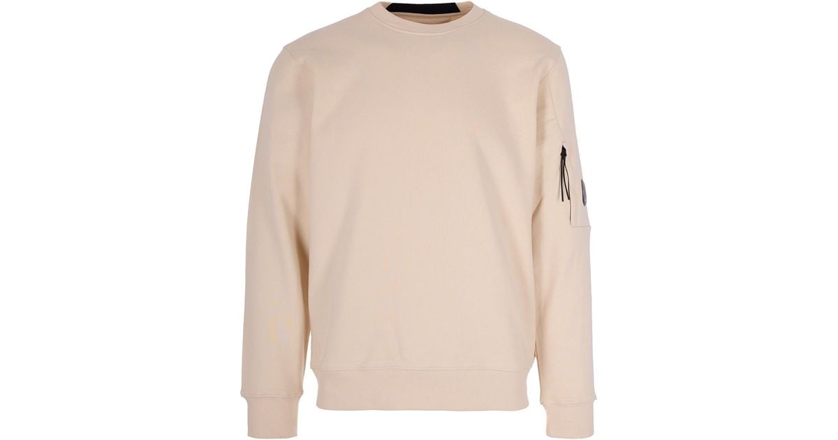 C.P. Company Felpa Diagonal Raised Fleece Frozen Dew in Natural for Men ...