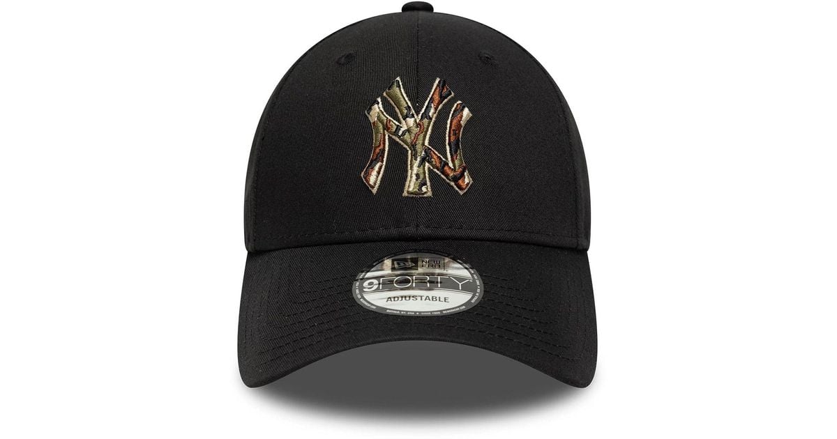 KTZ Cappellino New York Yankees Mlb Outline 9Forty Camo in Black for ...