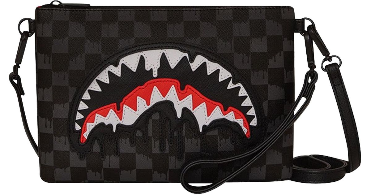 Sprayground Pochette Dripping Sharks in Black for Men | Lyst