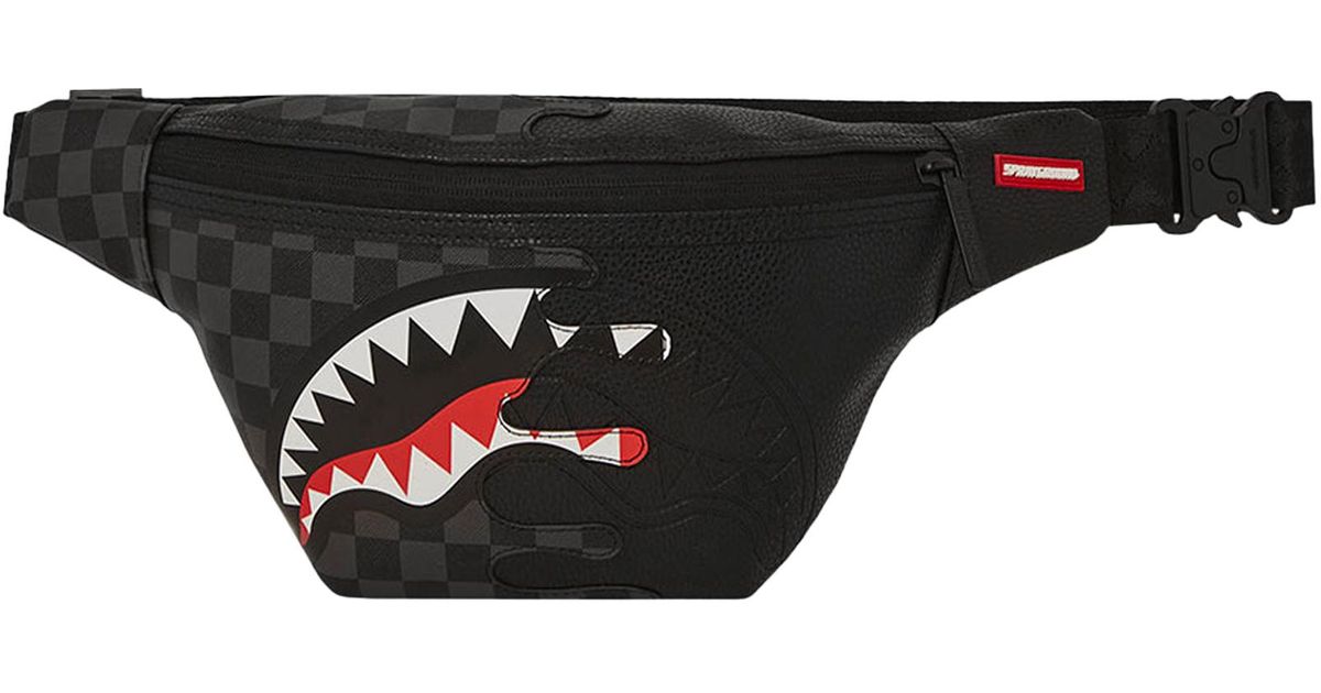 Sprayground Marsupio Unfinished Shark Crossbody in Black for Men | Lyst
