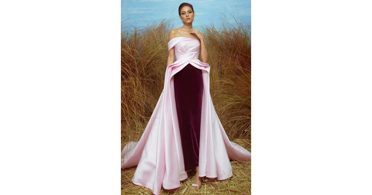 Mark Bumgarner Silk Gazar And Velvet Gown () in Red | Lyst