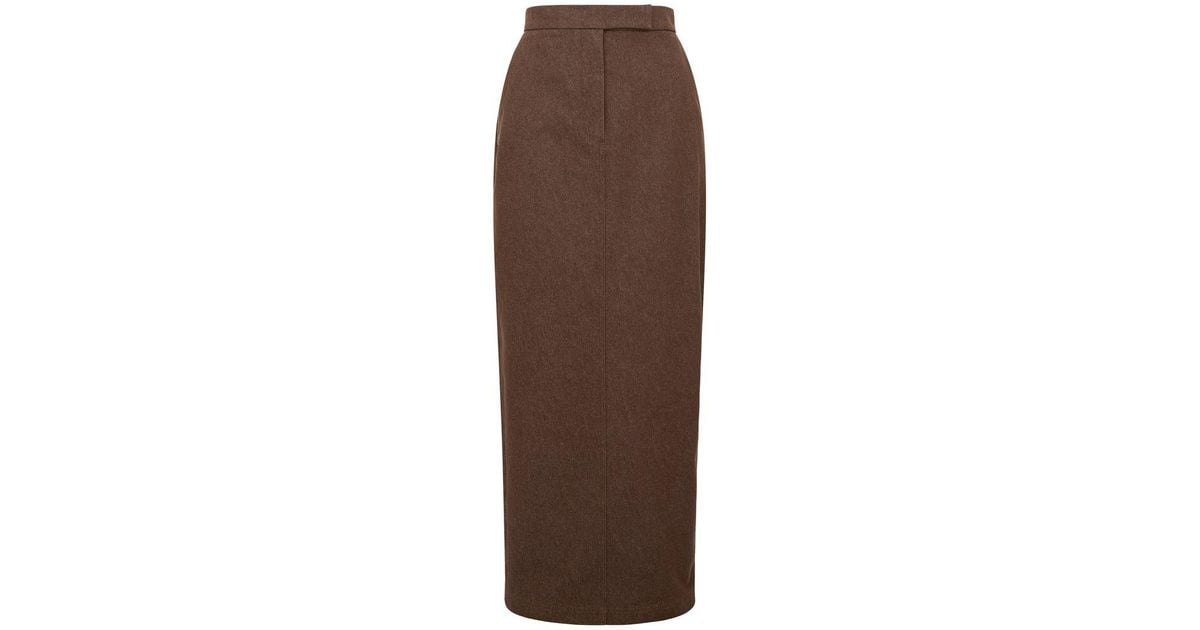 Max Mara 'Panosa' Cotton Midi Skirt in Brown | Lyst