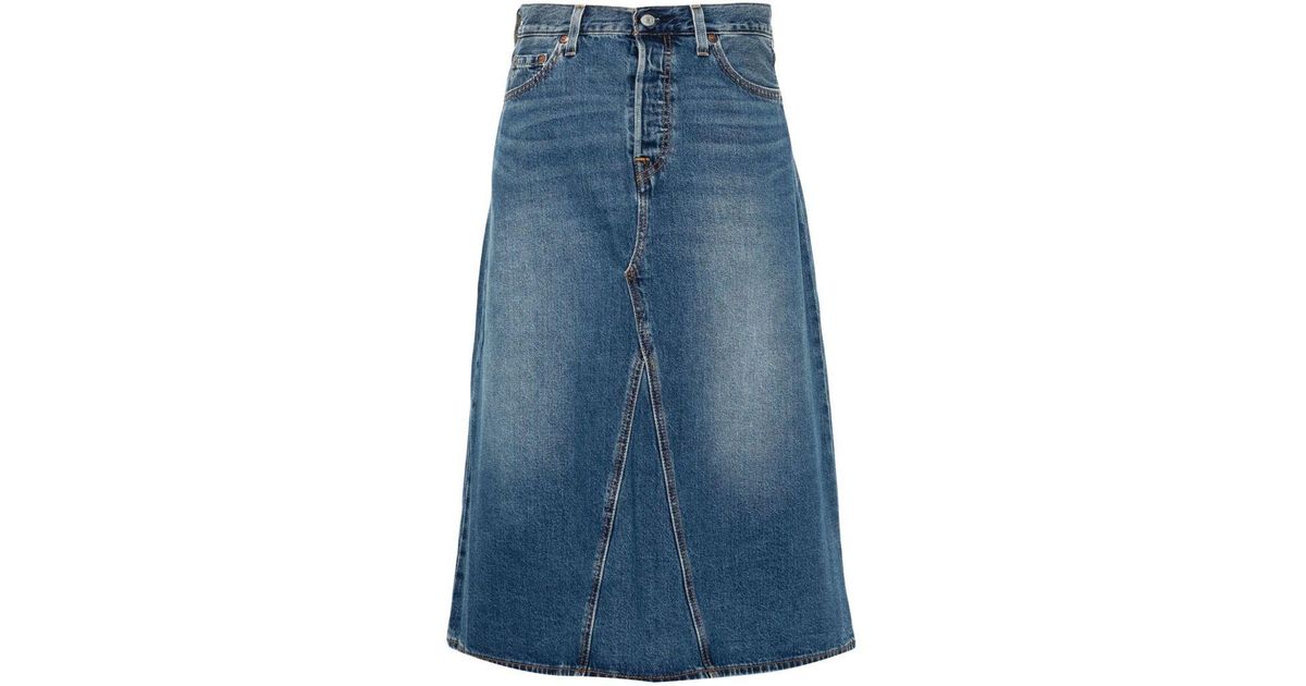 Levi's High-rise A-line Decon Skirt in Blue | Lyst