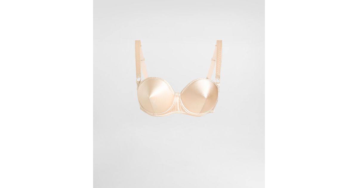 Dolce & Gabbana Satin Balconette Bra With Conical Cups in White | Lyst