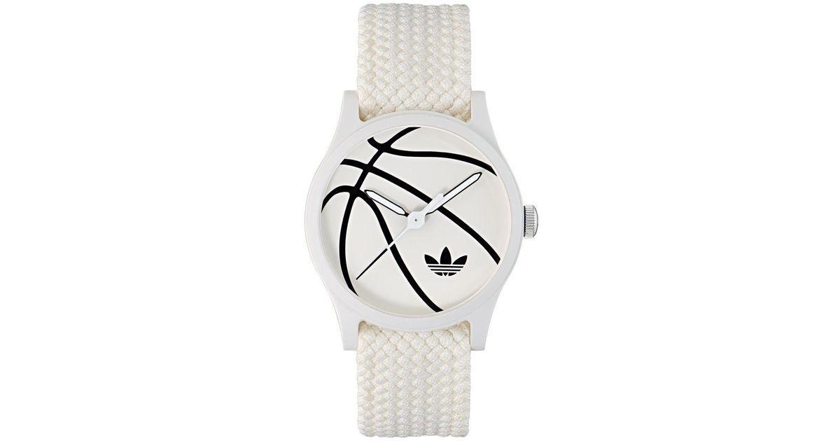 adidas Analog Nylon Watch in White | Lyst UK