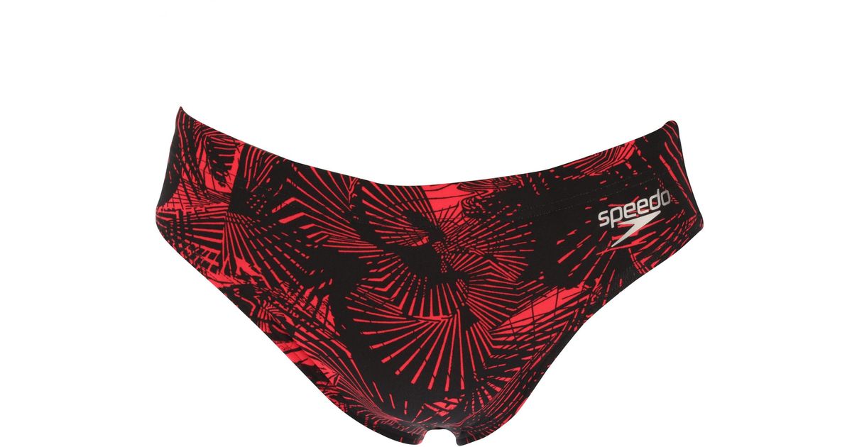 Speedo Allover Swim Briefs in Red for Men | Lyst UK