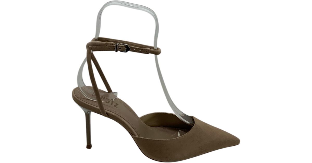 SCHUTZ SHOES Slingback Glossy Heel 9Cm With Strap in White | Lyst