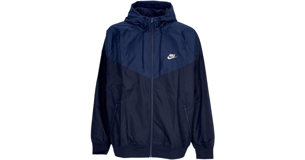 Nike Wind Jacket Sportswear Woven Lined Windrunner Hooded Jacket in ...