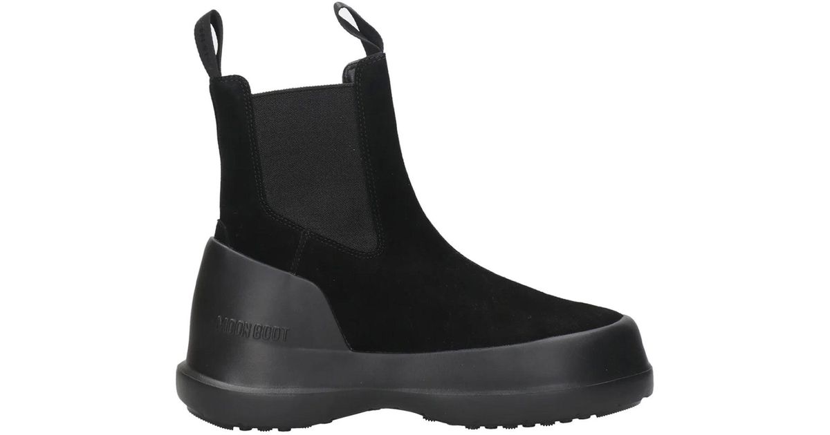 Moon Boot Luna Chelsea Boot in Black for Men | Lyst
