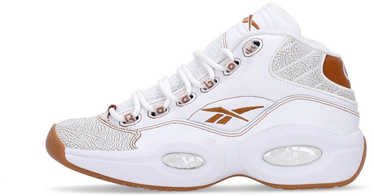Reebok Question Mid Basketball Shoe in White for Men | Lyst