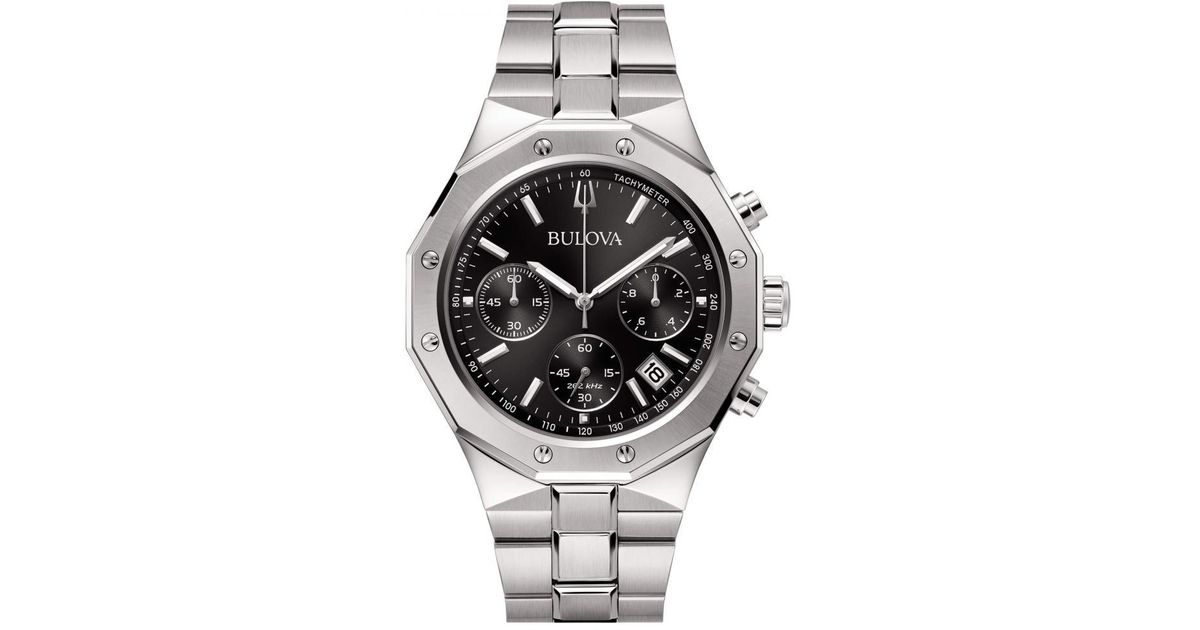 Bulova Octagon Chronograph 96B410 in Gray for Men | Lyst