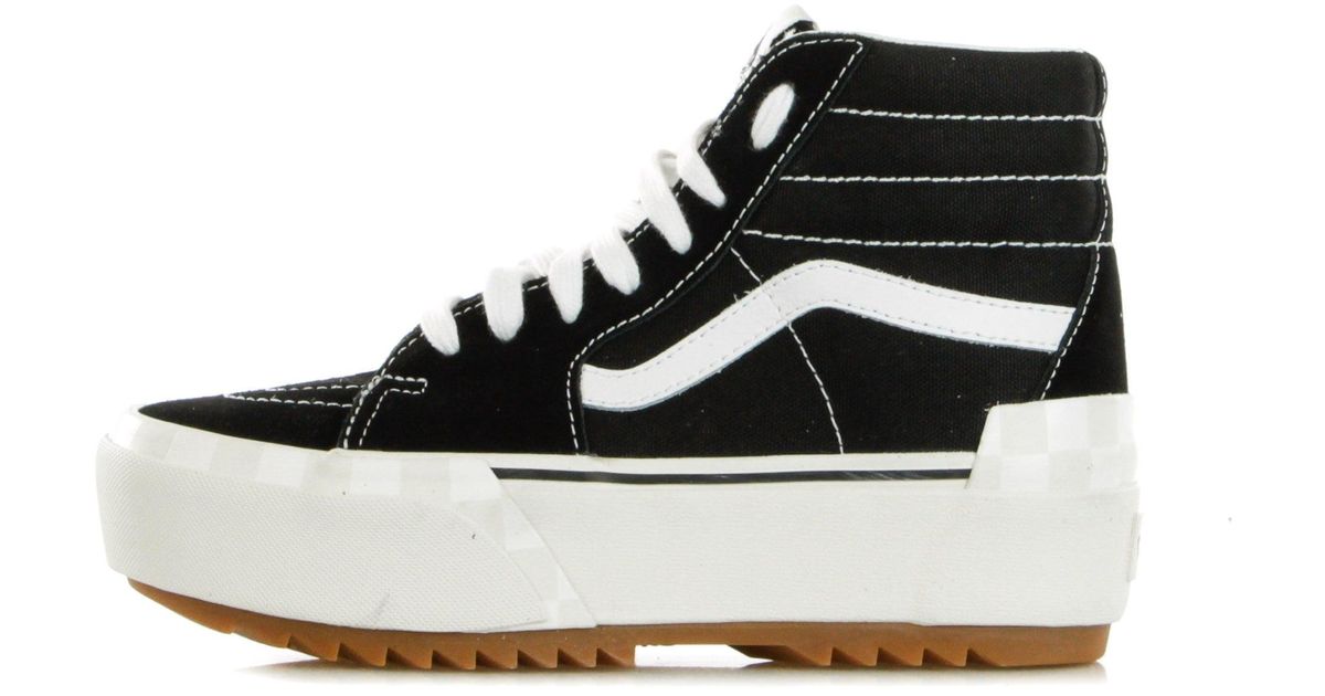 Vans High Shoe Sk8-Hi Stacked Suedecanvas in Black | Lyst