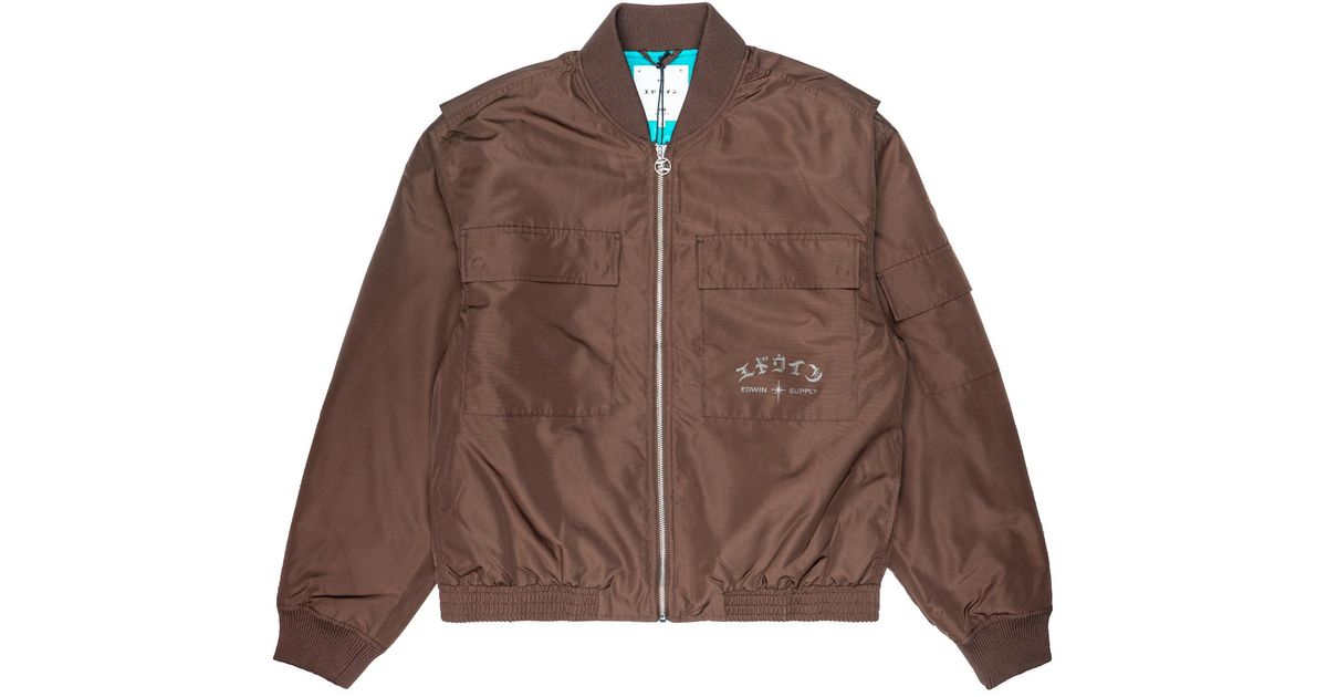 Edwin Jacket Ultra Bomber in Brown for Men | Lyst