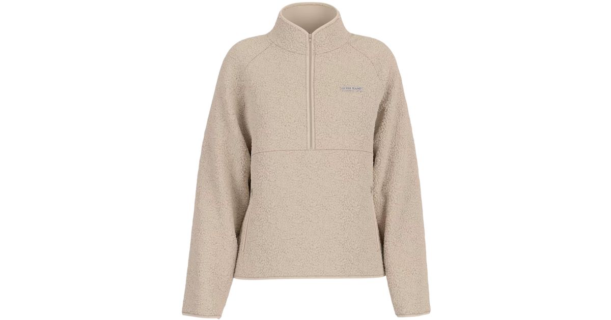 Guess Teddy Jacket in Natural | Lyst