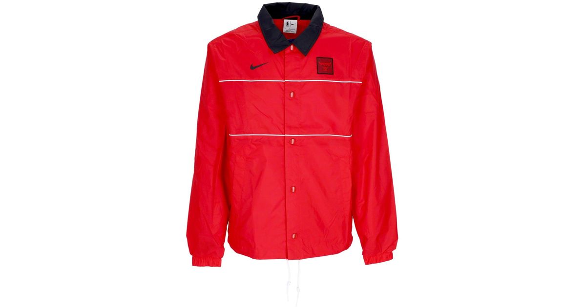 Nike Coach Jacket Nba Courtside Ltwt Jacket Chibul University in Red ...