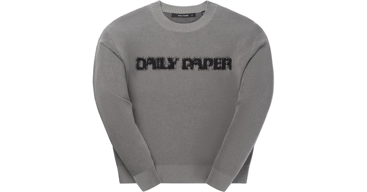 Daily Paper Sweater Knit Sweater Logo in Gray for Men | Lyst