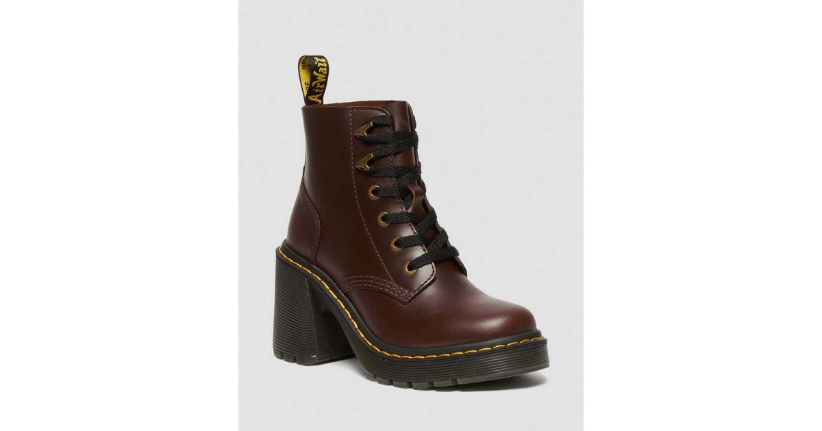 Dr. Martens Jesy Leather Flared Heel Boots in Brown for Men | Lyst UK