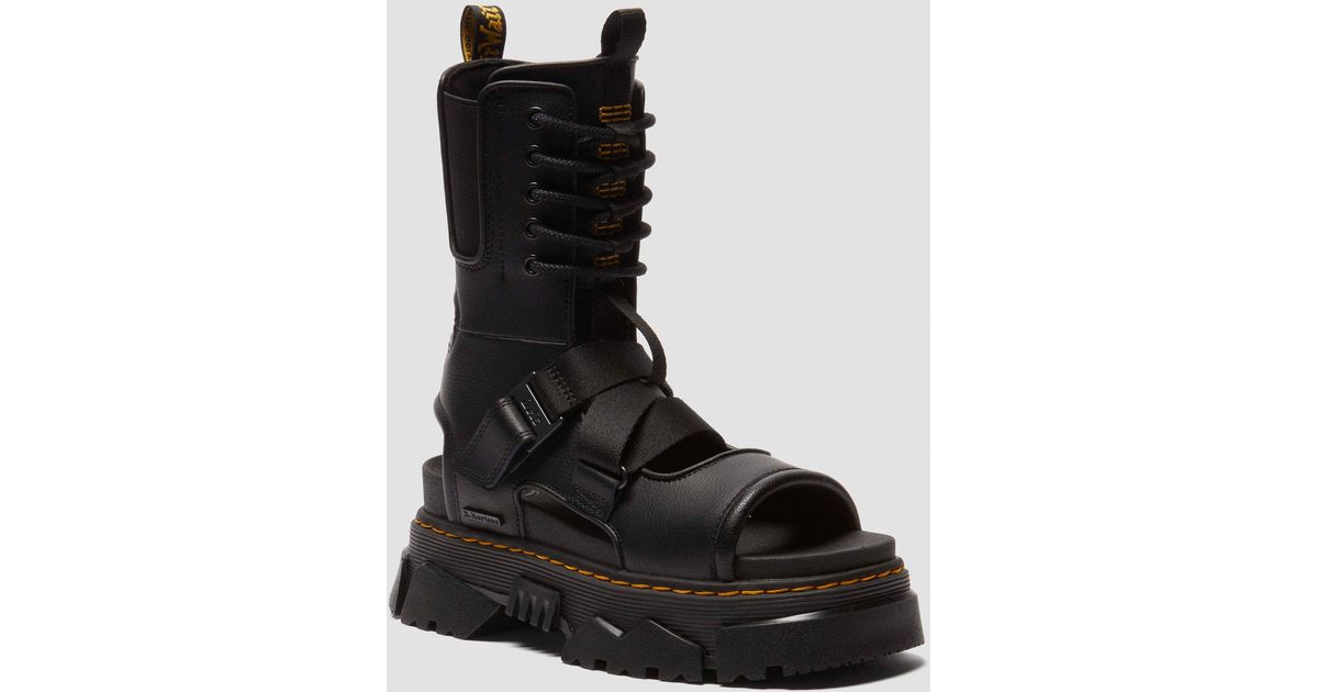 Dr. Martens Mattison Leather Gladiator Sandals in Black | Lyst