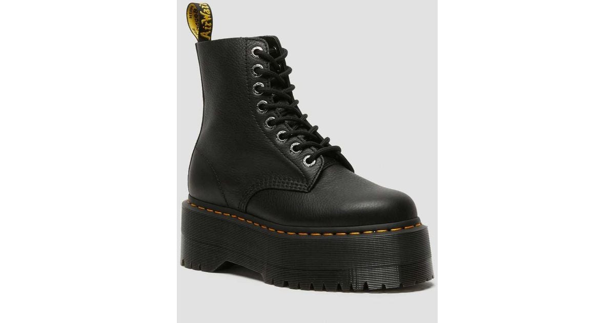 Dr. Martens 1460 Pascal Max Leather Platform Boots in Black | Lyst UK