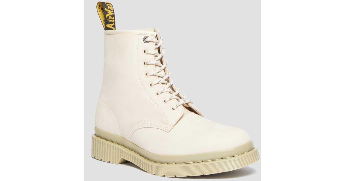 Dr. Martens 1460 Mono Milled Nubuck Leather Lace Up Boots in Natural ...
