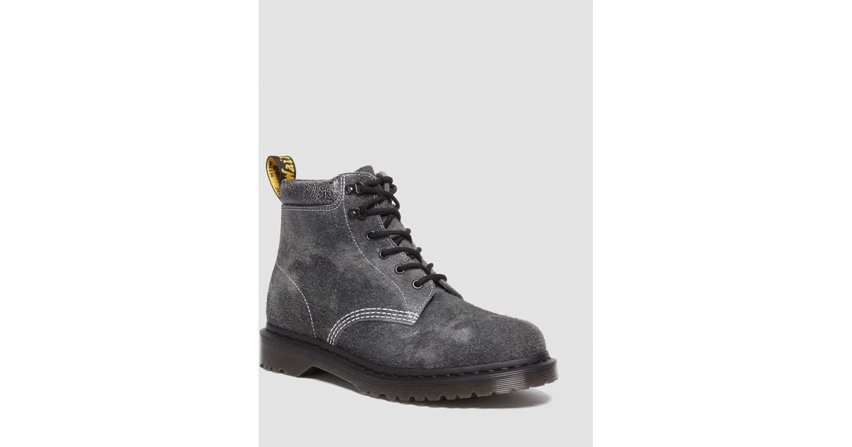 Dr. Martens 939 Stonewashed Suede Lace Up Boots in Black | Lyst