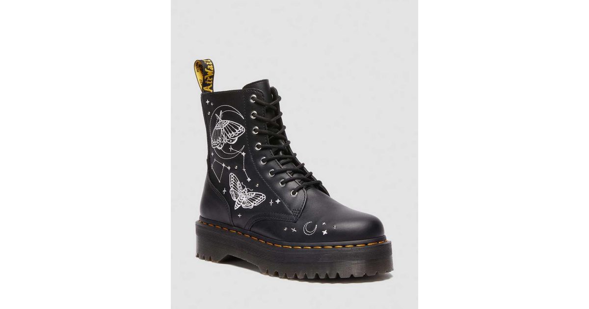 Dr. Martens Jadon Celestial Moth Embroidered Platform Boot in Black ...