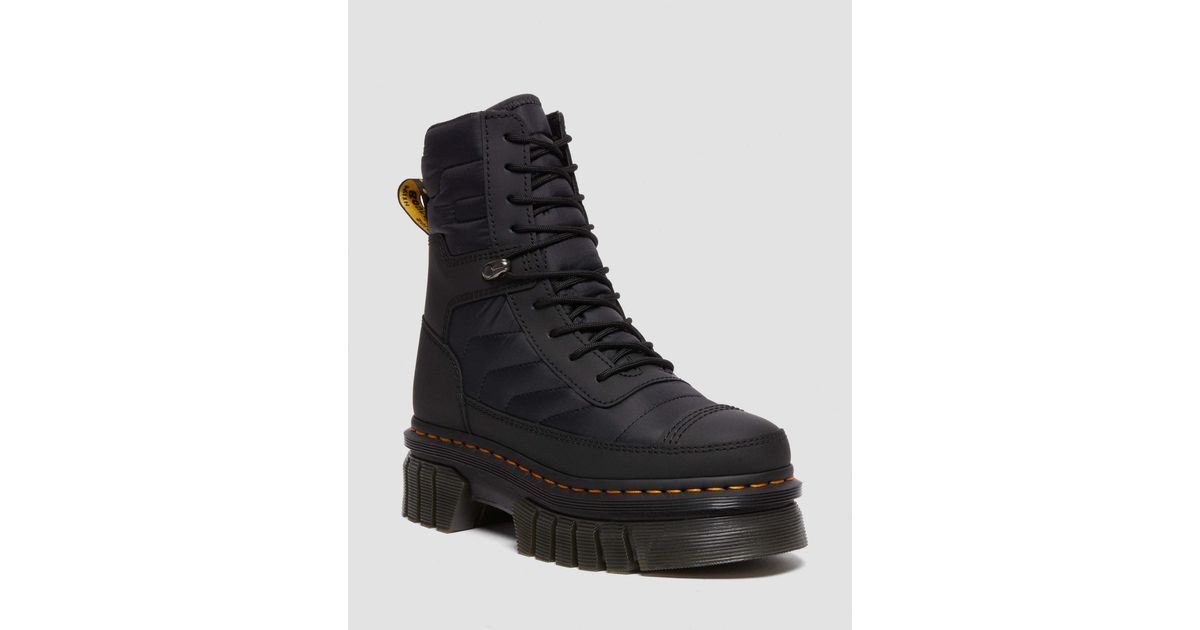 Dr. Martens Audrick Quilted Platform Ankle Boots in Black | Lyst
