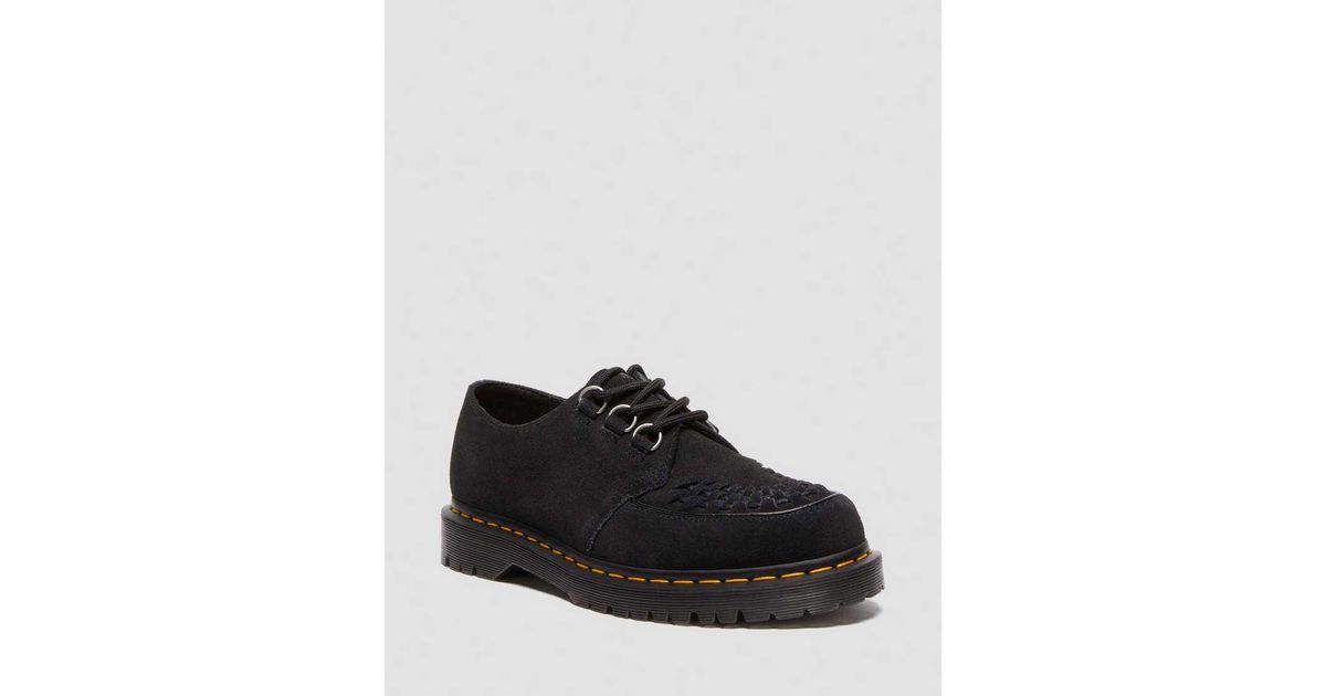 Dr. Martens Ramsey Woven Suede Creepers Shoes in Black for Men | Lyst UK