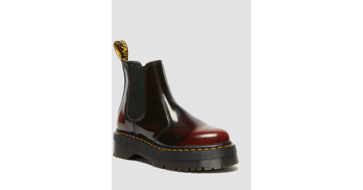 Dr. Martens 2976 Quad Arcadia Leather Platform Chelsea Boots in Black | Lyst