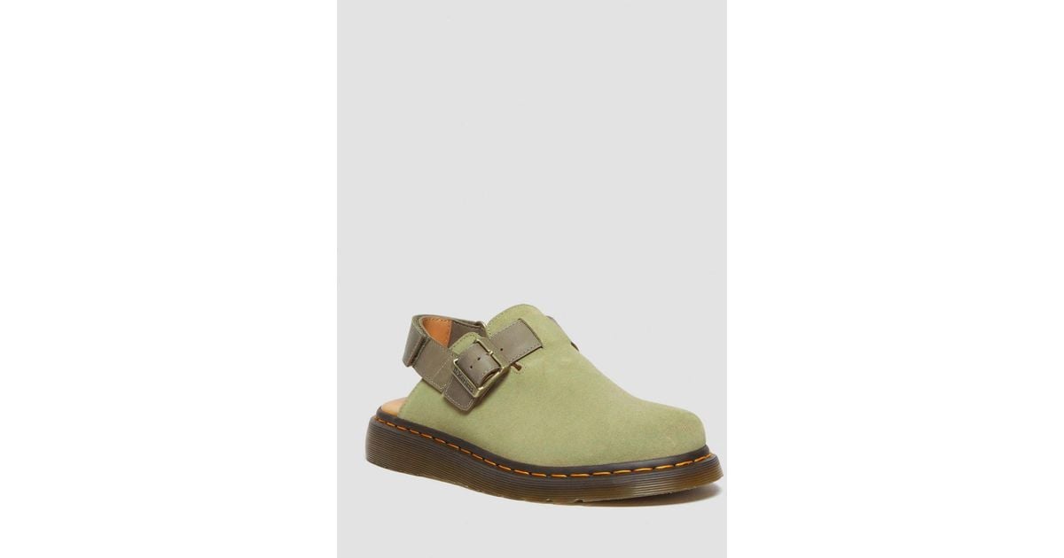 Dr. Martens Jorge Ii Suede & Leather Slingback Mules in Green for Men ...