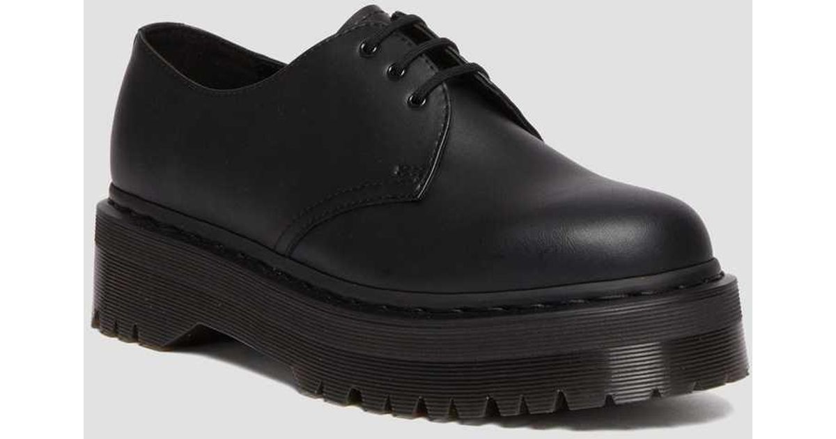Dr. Martens 1461 Felix Quad Mono Vegan Platform Shoes in Black for Men ...