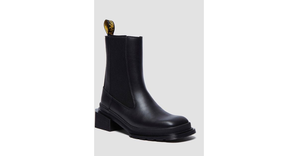 Dr. Martens Maybole Square Toe Leather Chelsea Boots in Black | Lyst