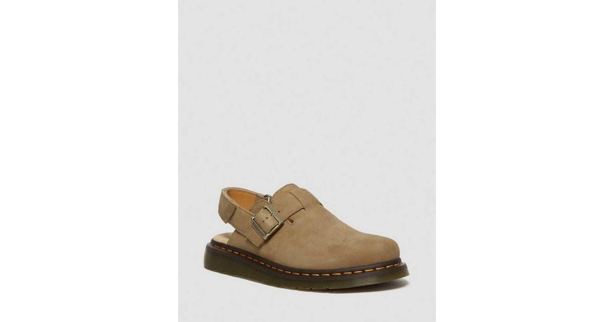 Dr. Martens Jorge Ii Tumbled Nubuck Leather Slingback Mules in Brown ...