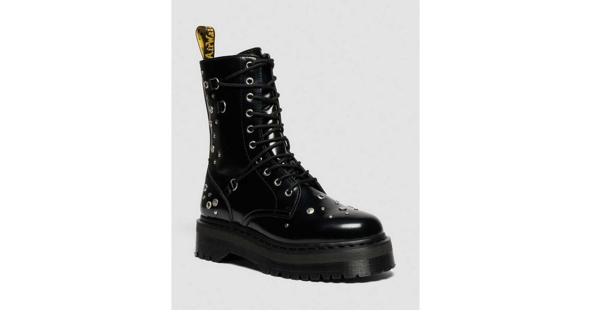 Dr. Martens Smooth Leather Jadon Hi Hdw Boots in Black for Men | Lyst UK