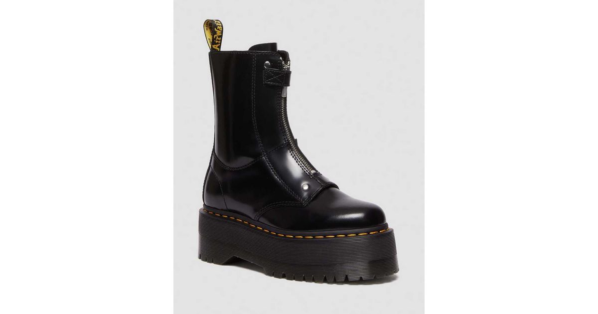 Dr. Martens Jetta Hi Max Buttero Leather Platform Boots in Black | Lyst UK