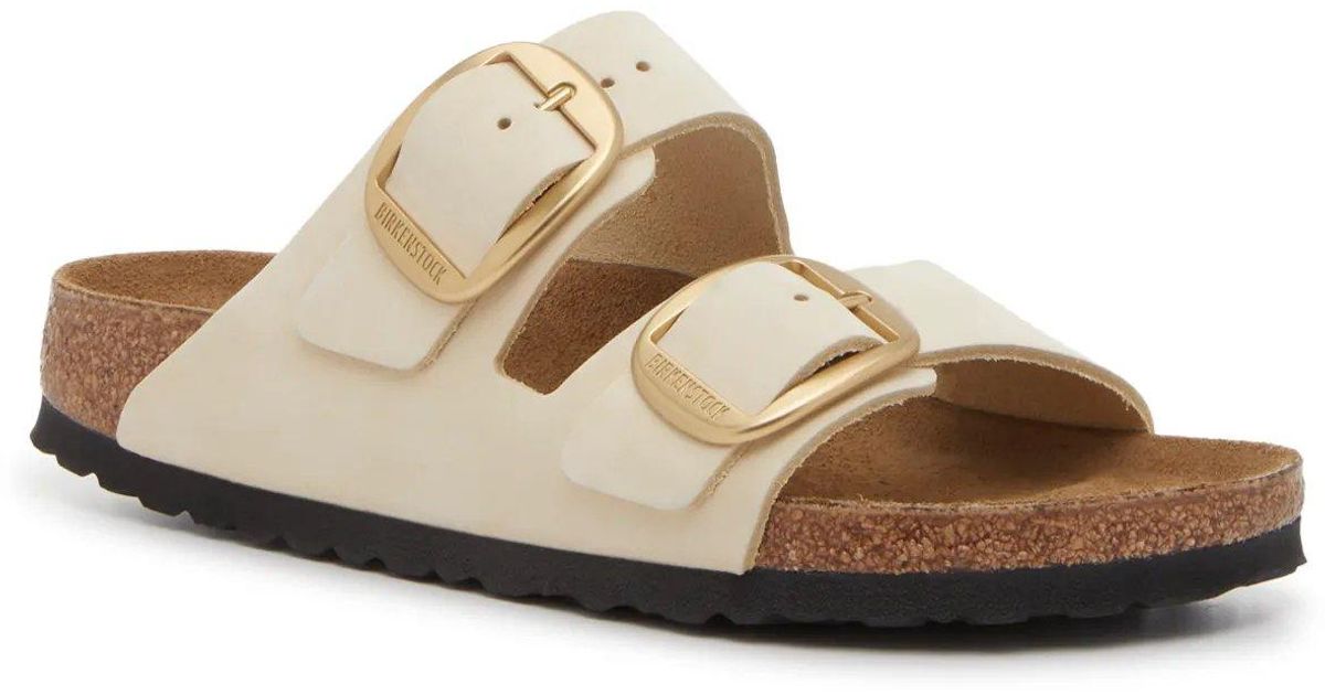 Birkenstock Arizona Big Buckle Slide Sandal in Brown | Lyst
